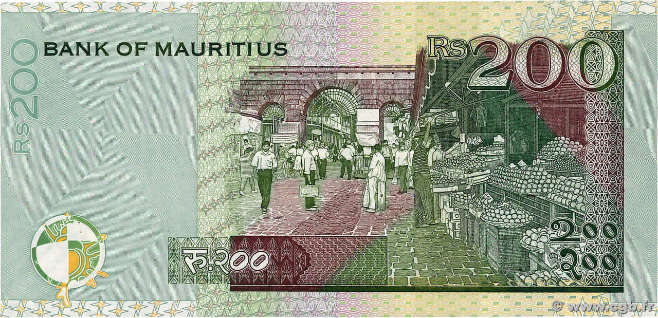 200 Rupees ÎLE MAURICE 2007 P.57b b85_5085 Billets