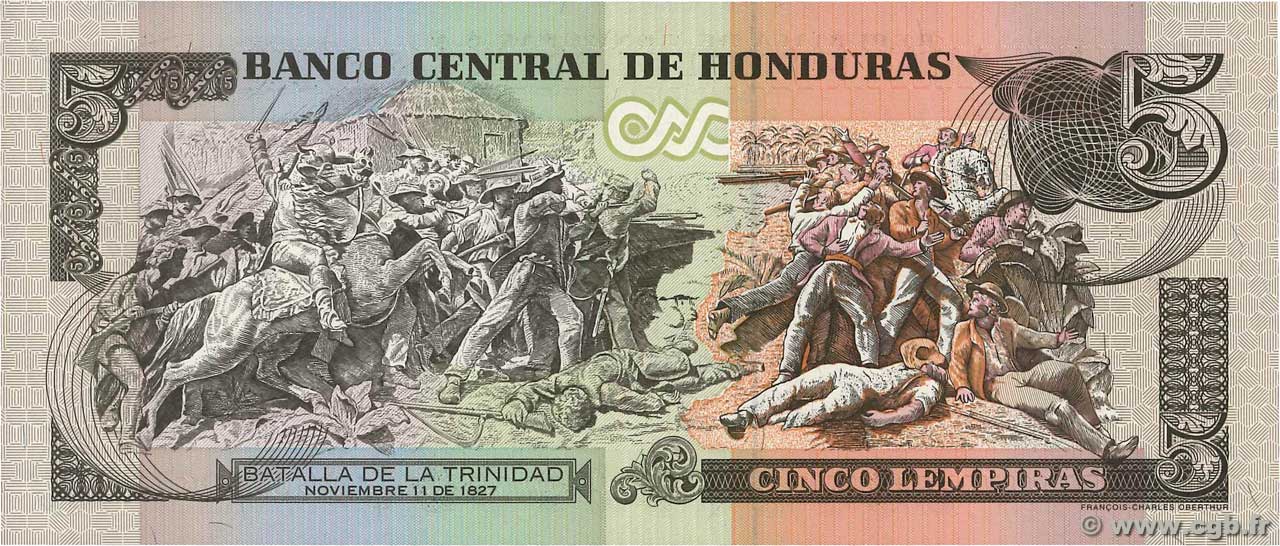 5 Lempiras HONDURAS 1996 P.081a b86_0434 Banknotes