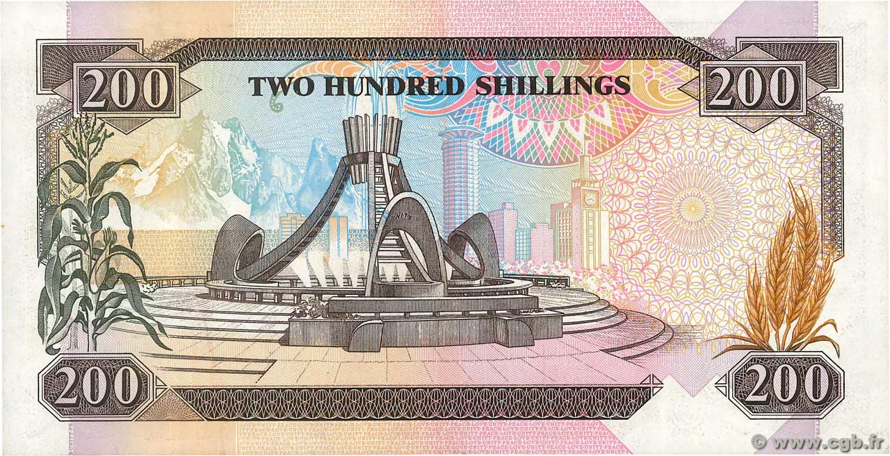 200 Shillings KENYA 1990 P.29b b86_0853 Billets
