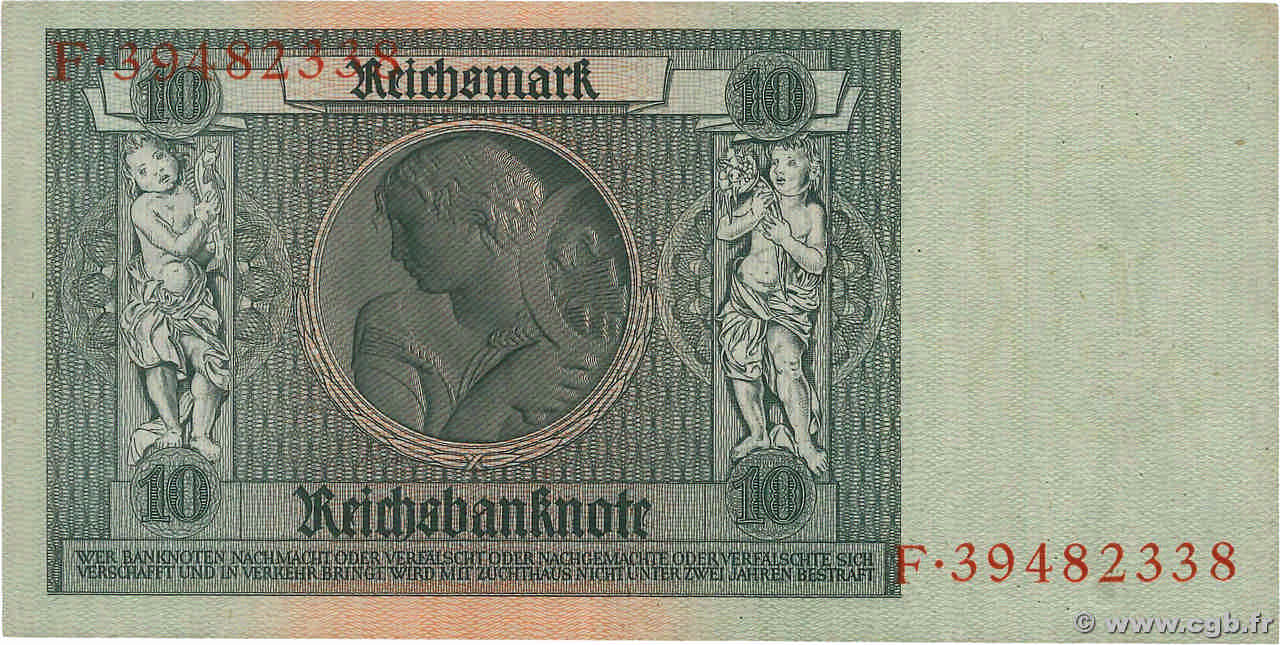 10 Reichsmark GERMANY 1929 P.180a b86_1164 Banknotes