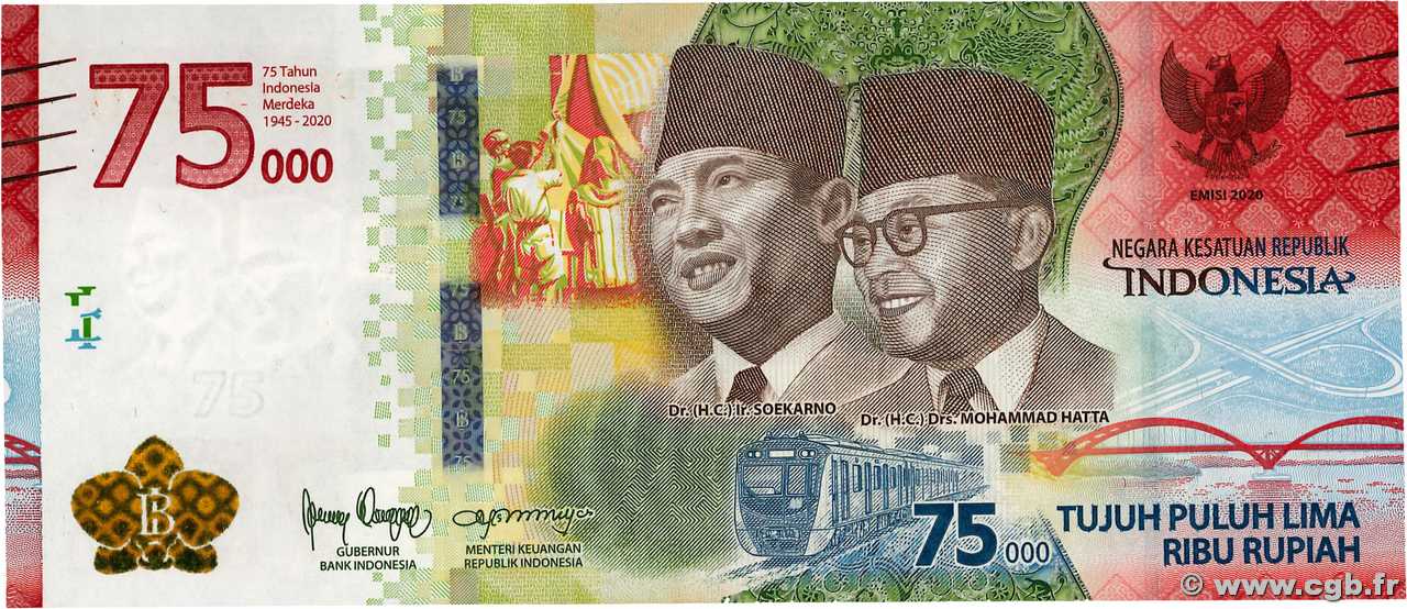 75000 Rupiah Commémoratif INDONESIA 2020 P.161 b87_0474 Banknotes