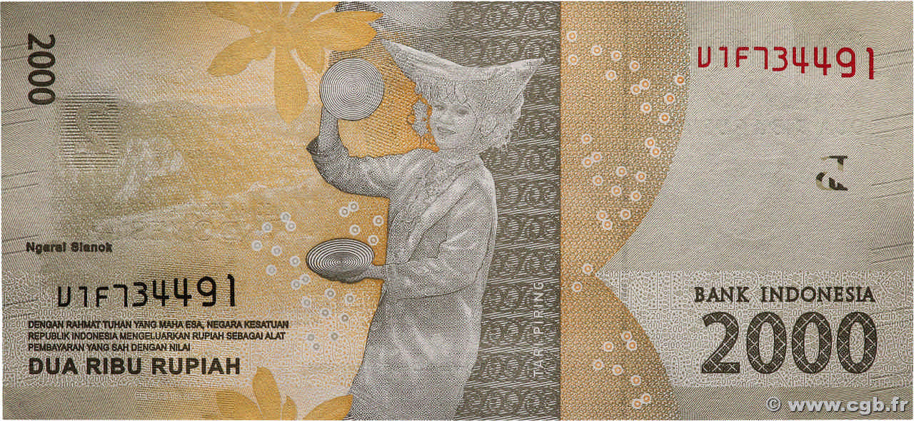 2000 Rupiah INDONÉSIE 2019 P.155d b87_0531 Billets