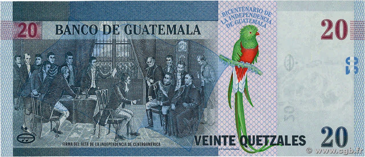 20 Quetzales Commémoratif GUATEMALA 2020 P.128 b87_0537 Banknotes