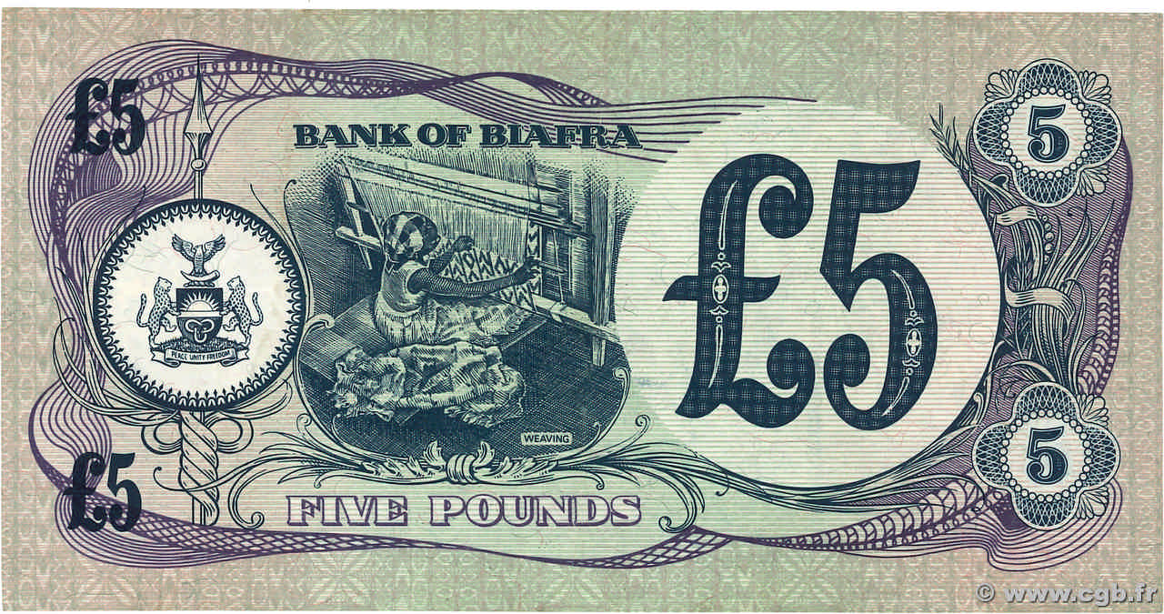 5 Pounds BIAFRA 1968 P.06a b87_1148 Billets