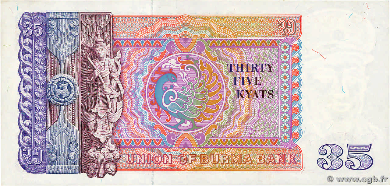 35 Kyats BIRMANIE 1986 P.63 b87_1215 Billets