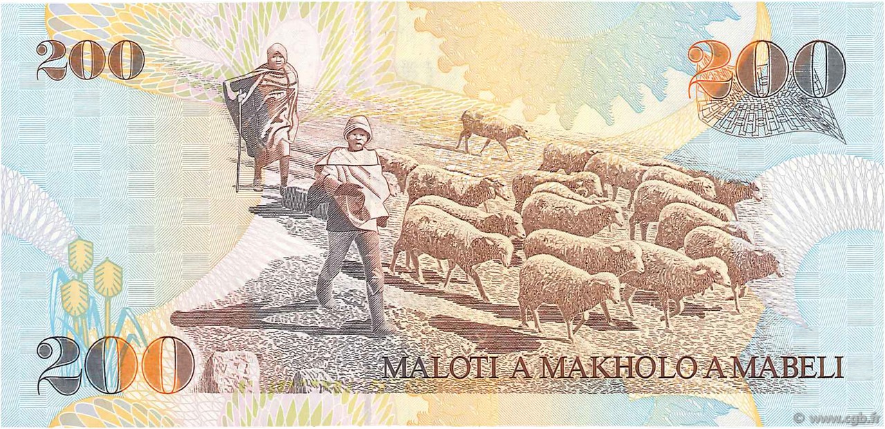 200 Maloti LESOTHO 2001 P.20a b90_1051 Billets