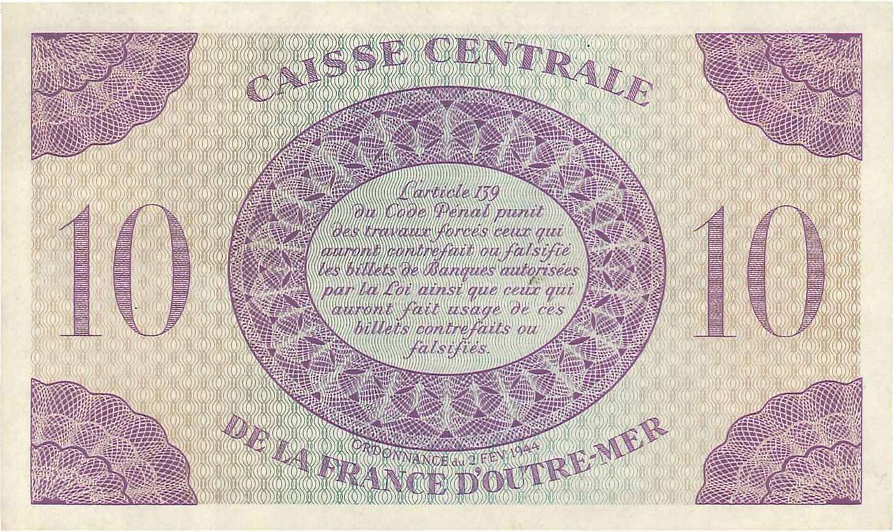 10 Francs Marianne CCFOM FRENCH EQUATORIAL AFRICA 1944 A.125a b90_3885 ...
