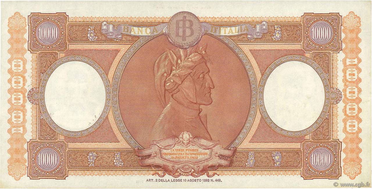 10000 Lire ITALIEN 1958 P.089c b90_4333 Banknoten