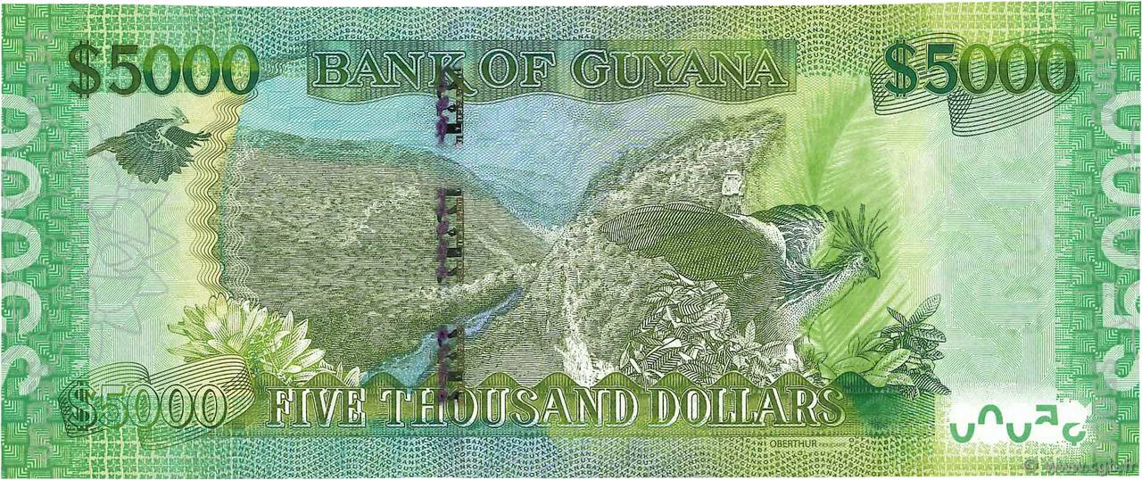5000 Dollars GUYANA 2013 P.40 b91_0693 Billets