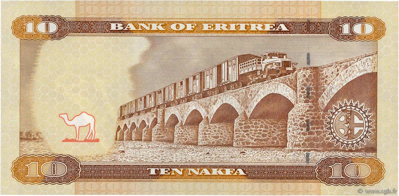 10 Nakfa ERITREA 2012 P.11 b91_0721 Banknotes