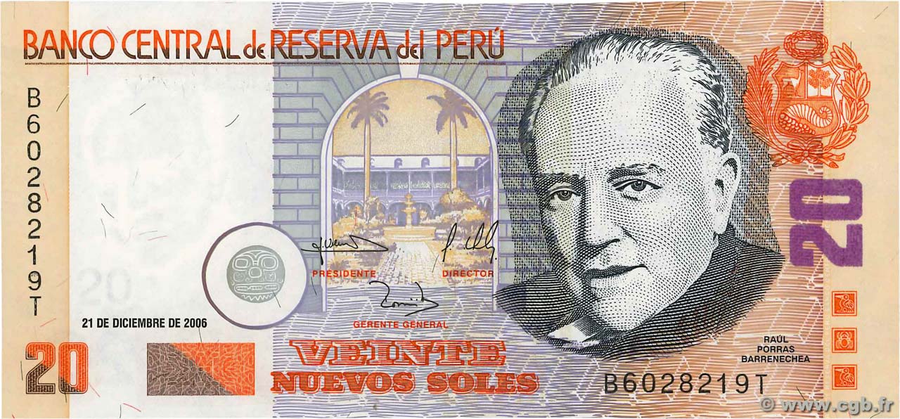 20 Nuevos Soles PERU 2006 P.176c b91_1324 Banknotes