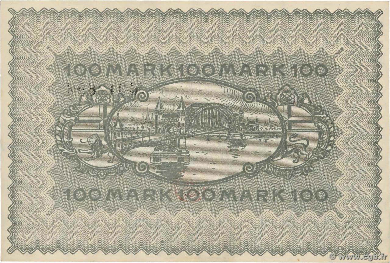 100 Mark GERMANY Bonn 1922 b91_1563 Banknotes