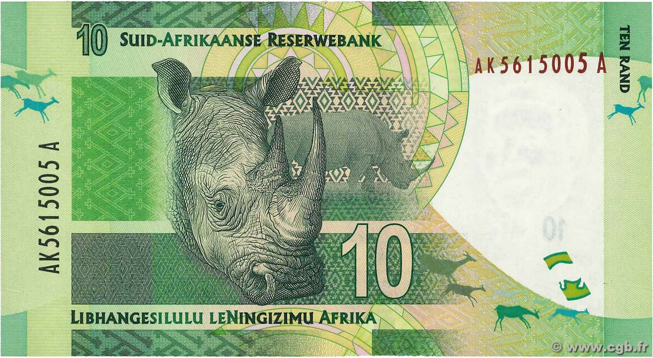 10 Rand SOUTH AFRICA 2012 P.133 b91_4394 Banknotes