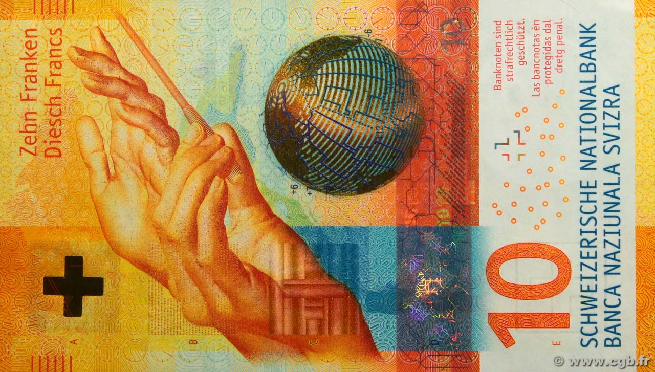 10 Francs SUISSE 2016 P.75a b91_8599 Billets