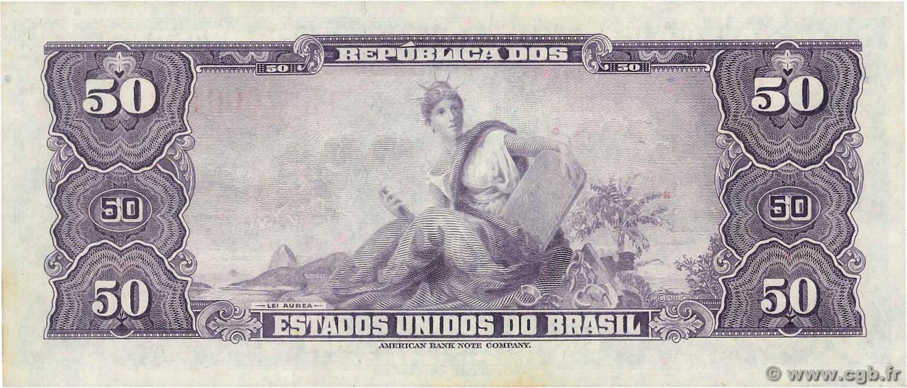 50 Cruzeiros Petit numéro BRASIL 1961 P.169a b91_9076 Billetes