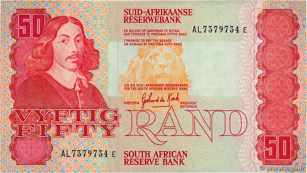 50 Rand SOUTH AFRICA 1984 P.122a b92_1440 Banknotes