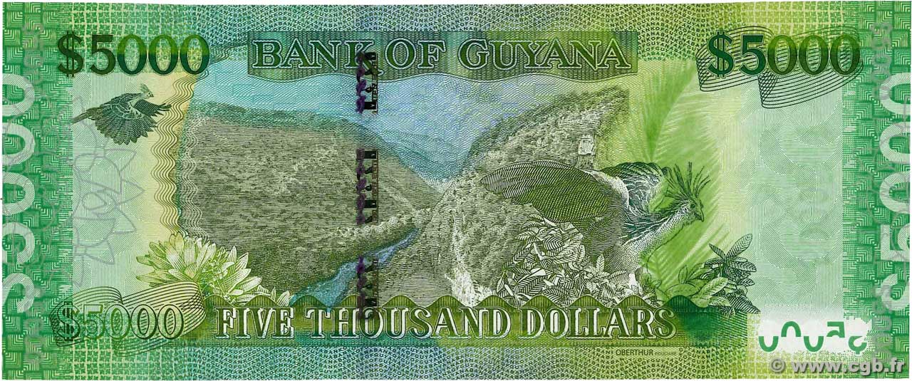 5000 Dollars GUYANA 2013 P.40 b92_2106 Billets