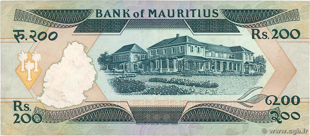 200 Rupees MAURITIUS 1985 P.39b b92_2682 Banknotes