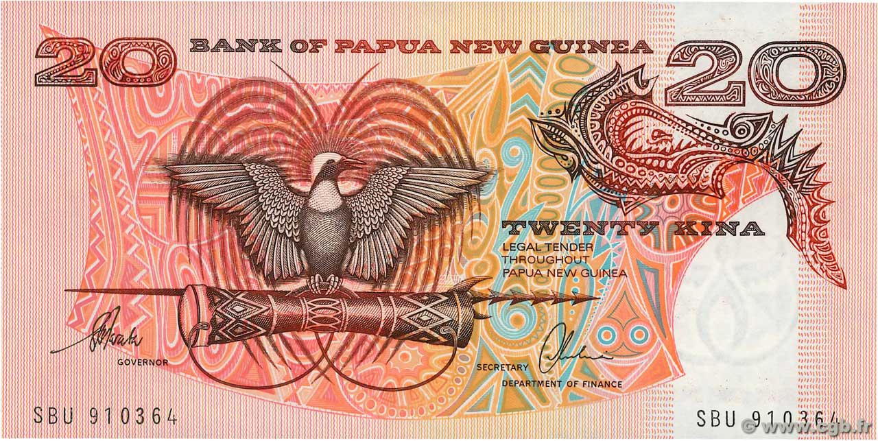 20 Kina PAPUA NEW GUINEA 1981 P.10b b92_3512 Banknotes