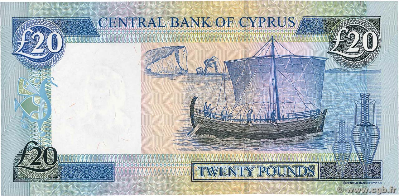 20 Pounds CYPRUS 2004 P.63c b92_3777 Banknotes