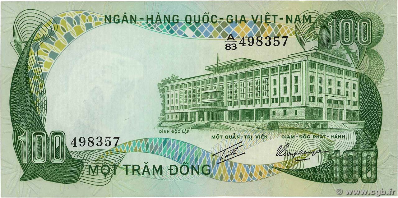 100 Dong SOUTH VIETNAM 1972 P.31a b92_8204 Banknotes