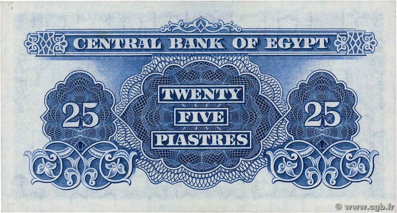 25 Piastres EGYPT 1963 P.035a b92_9381 Banknotes