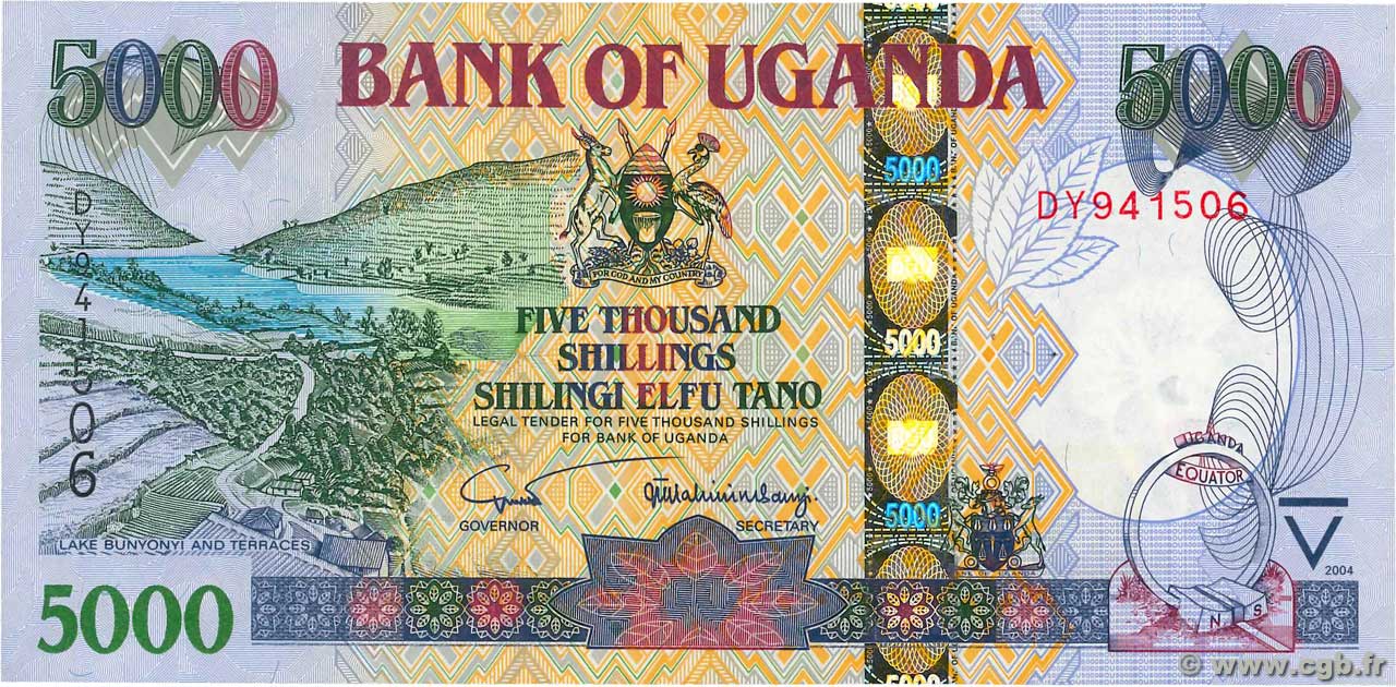 5000 Shillings OUGANDA 2004 P.44a b92_9494 Billets