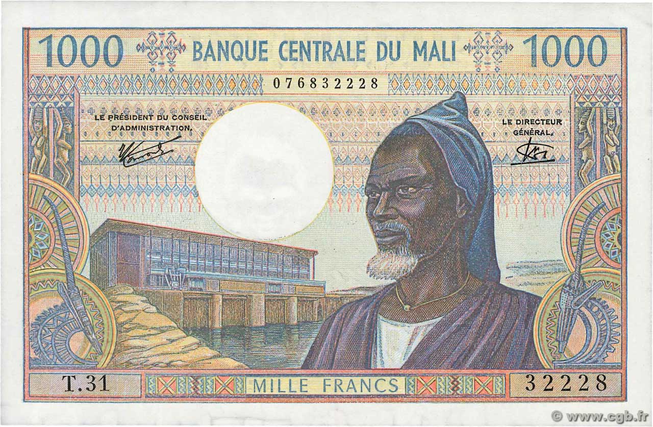 1000 Francs MALI 1970 P.13e b93_1011 Billets
