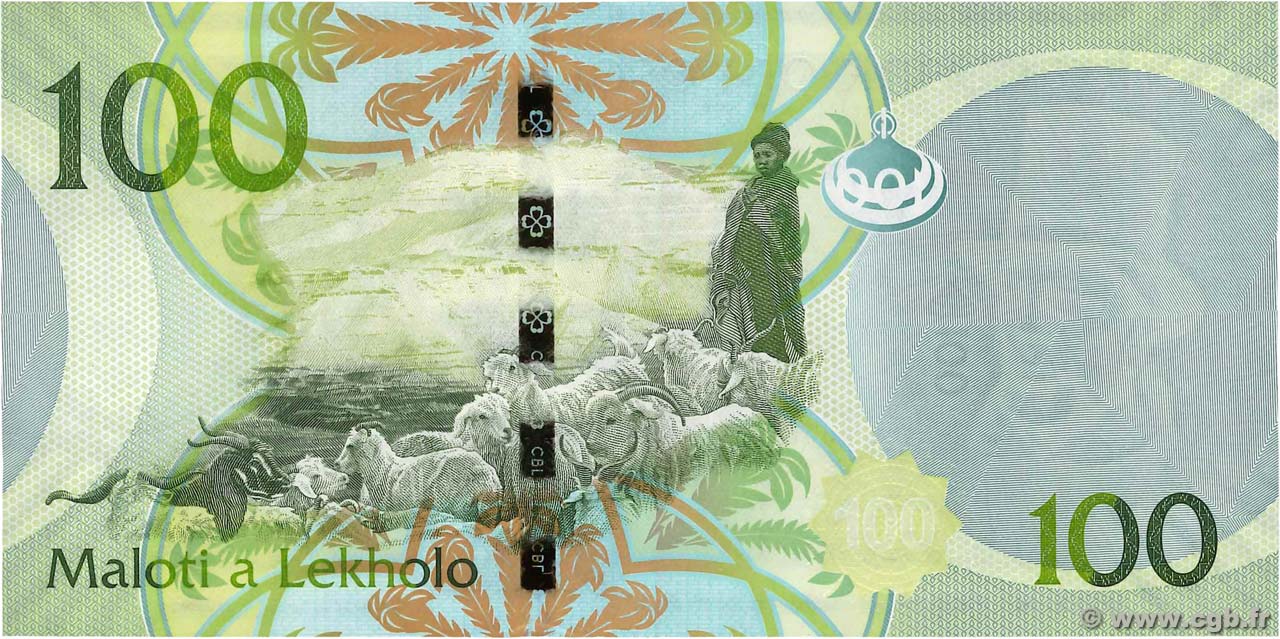 100 Maloti LESOTHO 2010 P.24a b93_2739 Billets