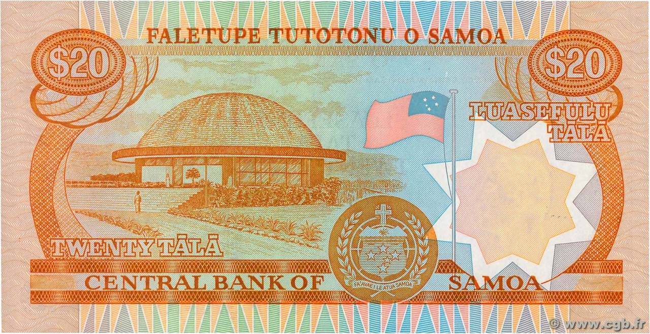 20 Tala SAMOA 2002 P.35a b93_3002 Banknotes