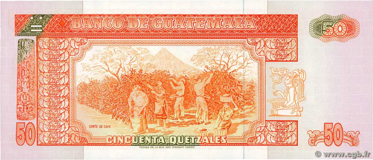 50 Quetzales GUATEMALA 1990 P.077b b93_6327 Billetes