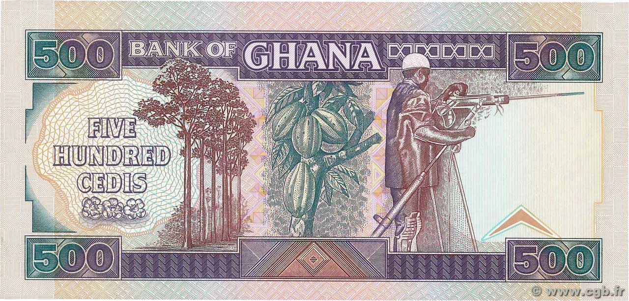 500 Cedis GHANA 1991 P.28c b93_9742 Billets