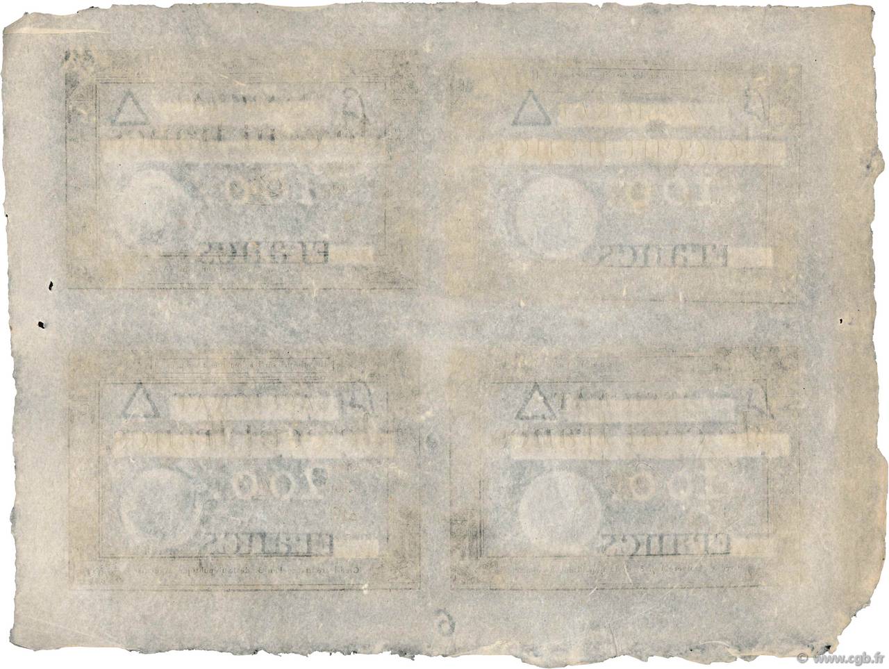100 Francs Planche FRANCE 1795 Ass.48a-p b94_1765 Billets