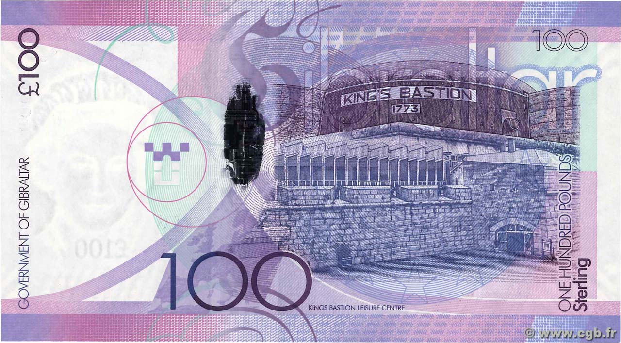 100 Pounds Sterling GIBRALTAR 2011 P.39 b94_4338 Banknotes