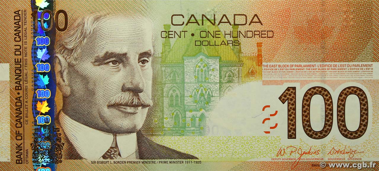 100 Dollars CANADA 2003 P 105a B94 4349 Banknotes 100 Dollars CANADA 2003 P 105a B94 4349 Banknotes