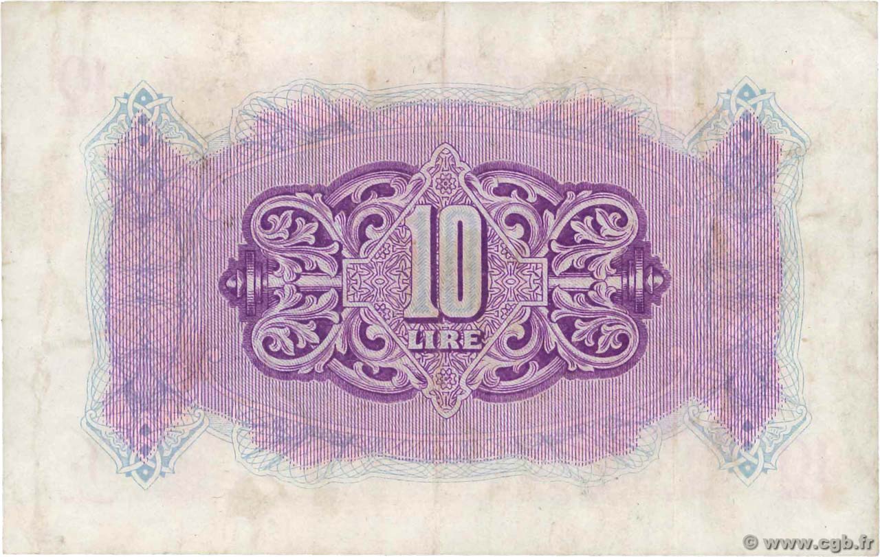 10 Lire LIBYA 1943 P.M4a b94_4356 Banknotes