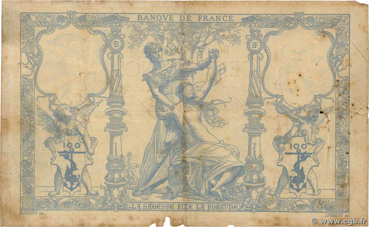 100 Francs type 1882 FRANCE 1882 F.A48.01 b94_6120 Billets