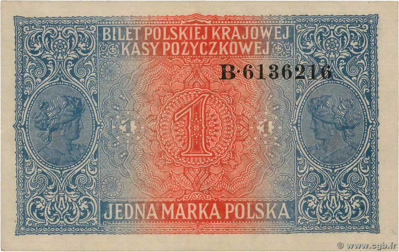 1 Marka POLAND 1917 P.008 b94_7614 Banknotes