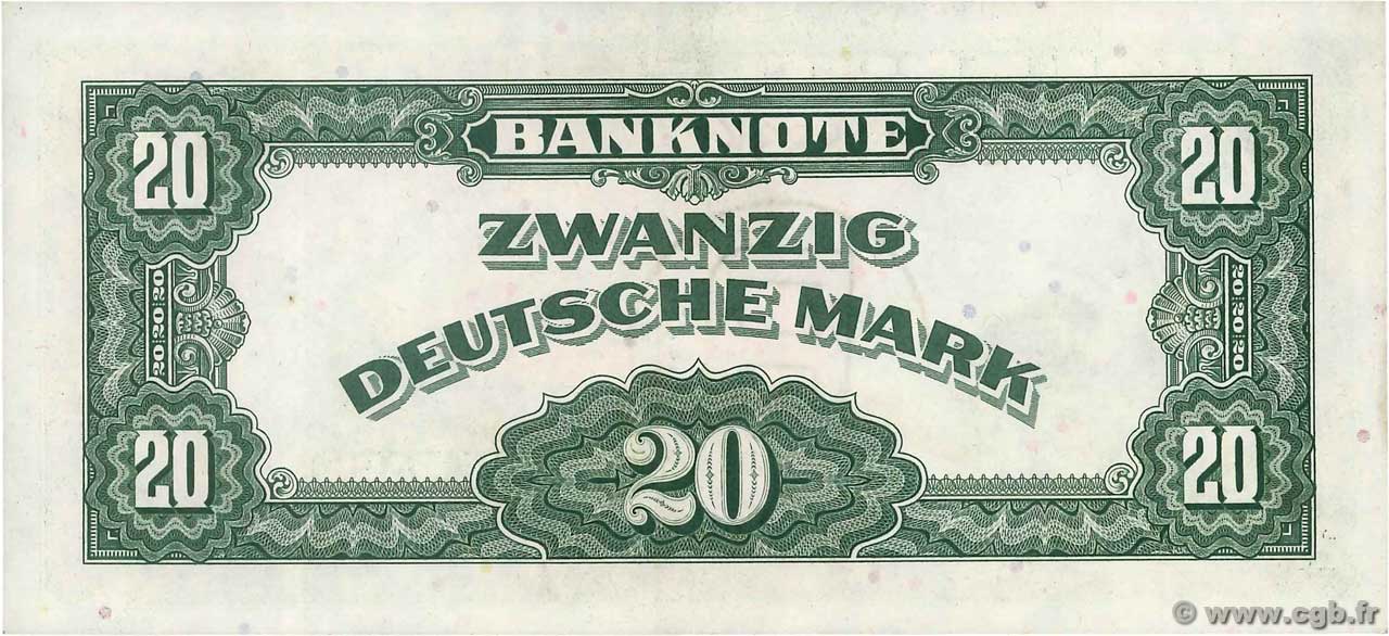 20 Deutsche Mark GERMAN FEDERAL REPUBLIC 1948 P.06b b94_7738 Banconote