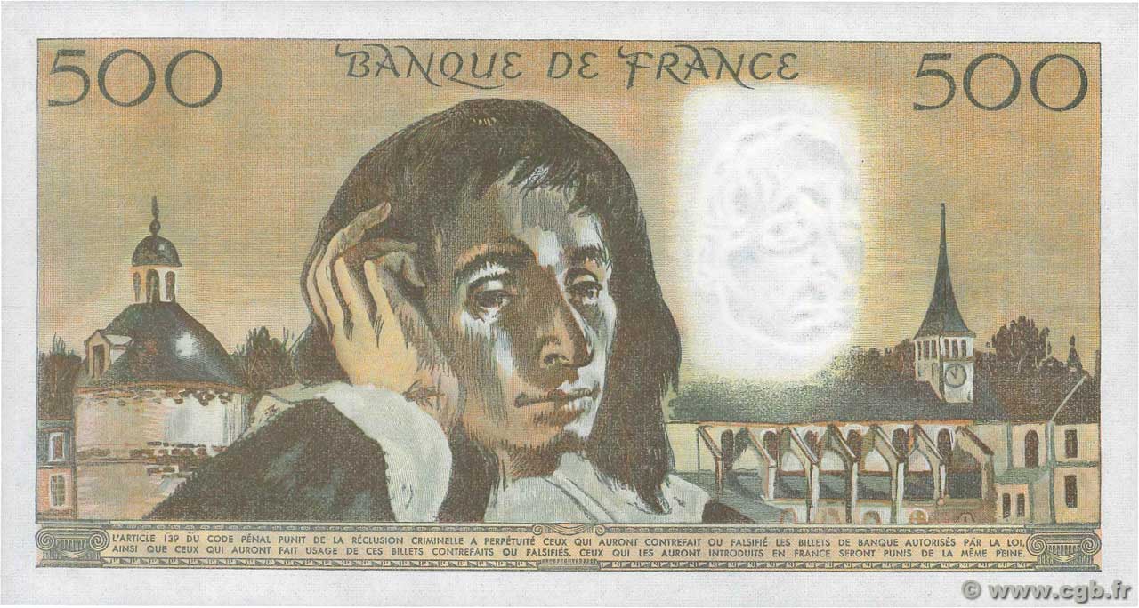 500 Francs PASCAL FRANCE 1983 F.71.29 b96_1805 Banknotes