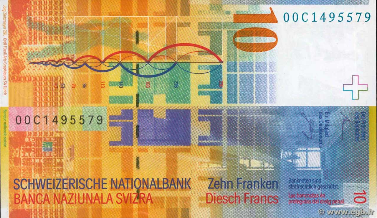 10 Francs SUISSE 2000 P.67a b96_2303 Billets