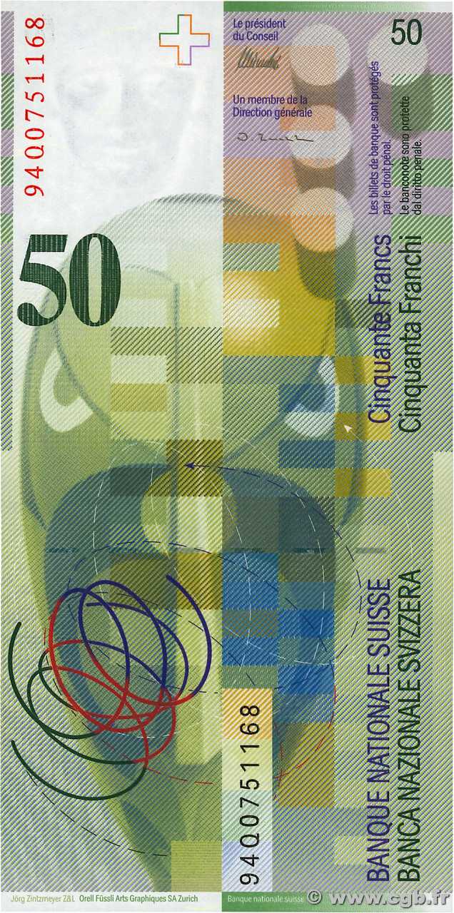 50 Francs SWITZERLAND 1994 P.70a b96_4664 Banknotes