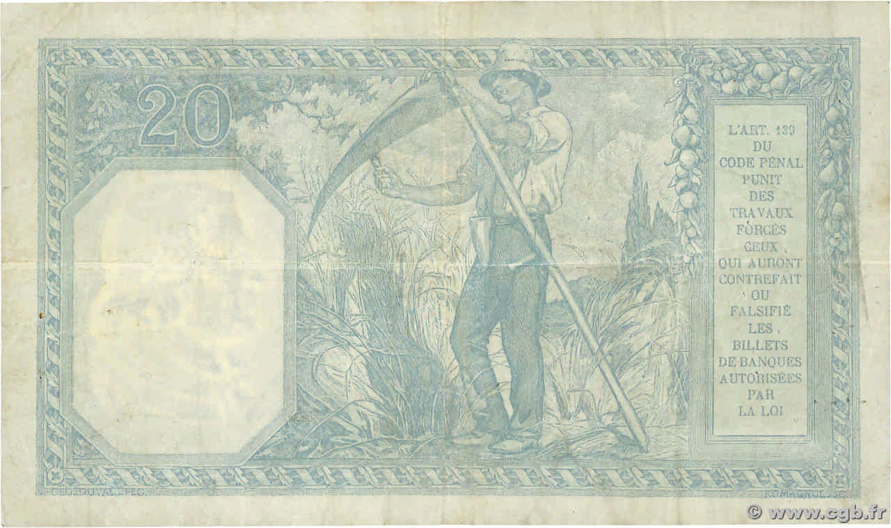 20 Francs BAYARD FRANCE 1919 F.11.04 b96_5739 Billets