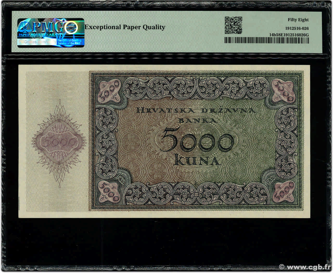 5000 Kuna CROATIE 1943 P.14b b96_6533 Billets