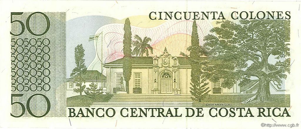 50 Colones COSTA RICA 1974 P.239 b97_0913 Banknotes