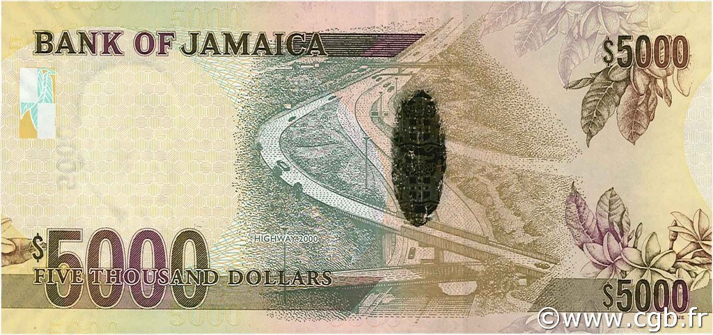 5000 Dollars JAMAICA 2009 P.87 b97_1373 Banknotes