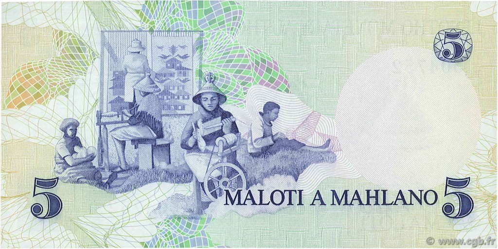 5 Maloti LESOTHO 1979 P.02a b97_1515 Banknotes