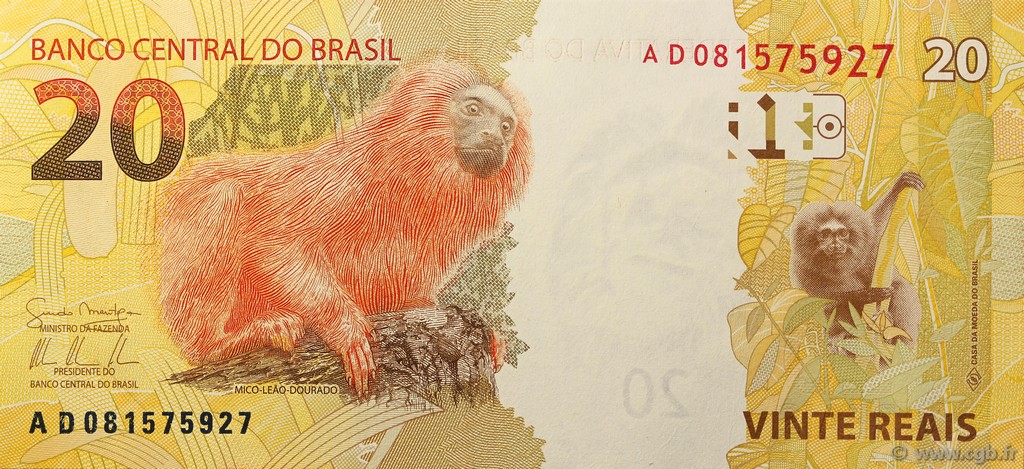 20 Reais BRAZIL 2010 P.255a b97_2224 Banknotes