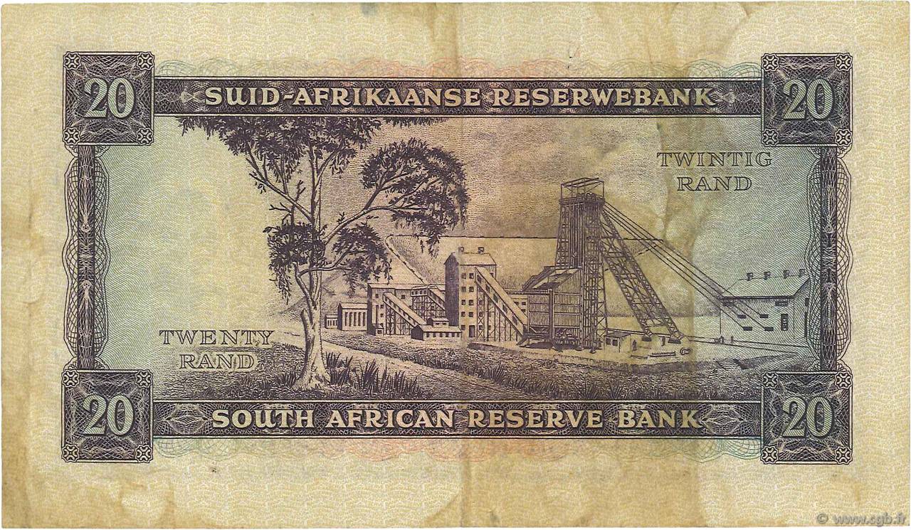 20 Rand SOUTH AFRICA 1962 P.108A b97_3459 Banknotes