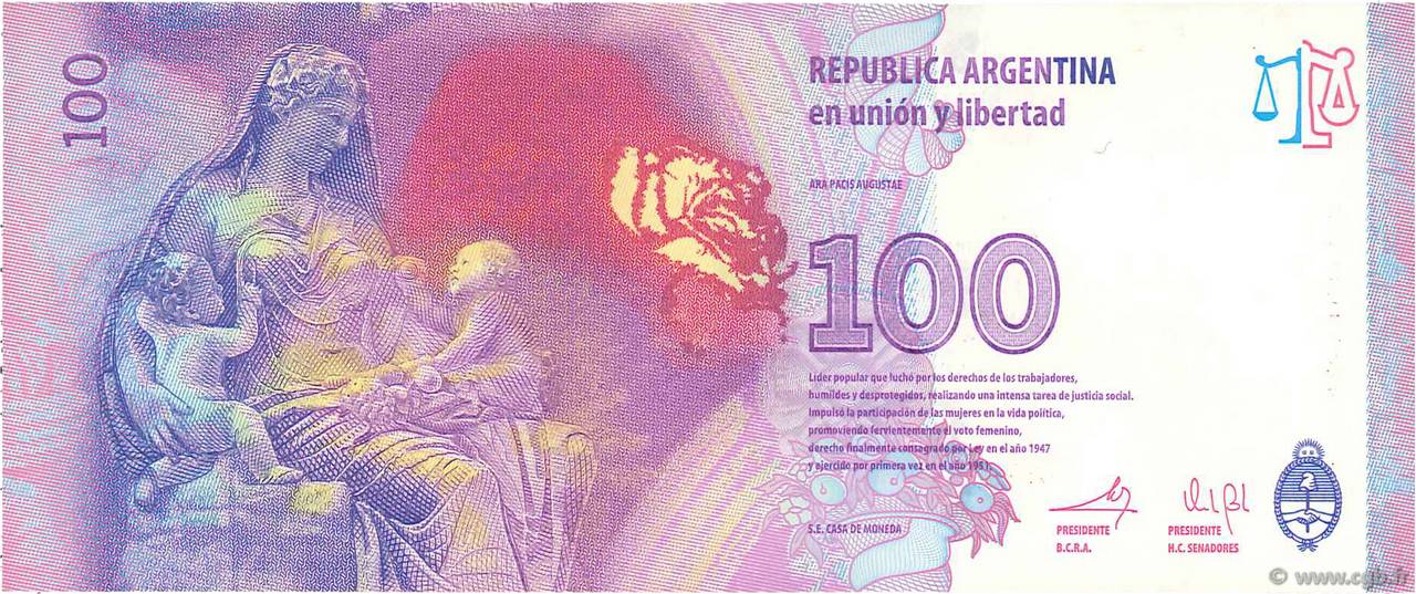 100 Pesos ARGENTINE 2014 P.358c b97_3808 Billets